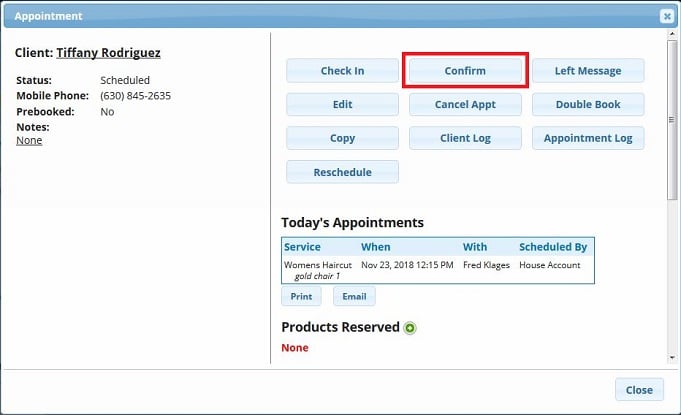 Confirming Appointments Manually