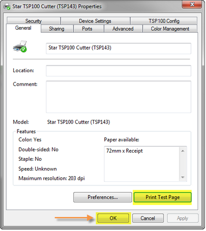 Star TSP100 Printer Setup: Windows